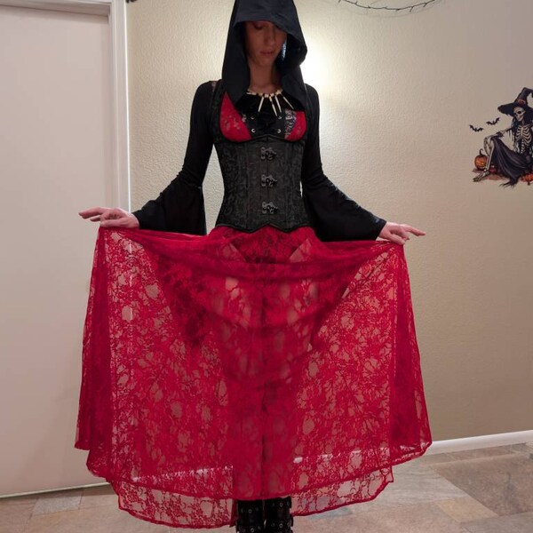 Crop Top Isabelle, Victorian, Gothic Top, Dark, Goth, Lace Top, Black ...