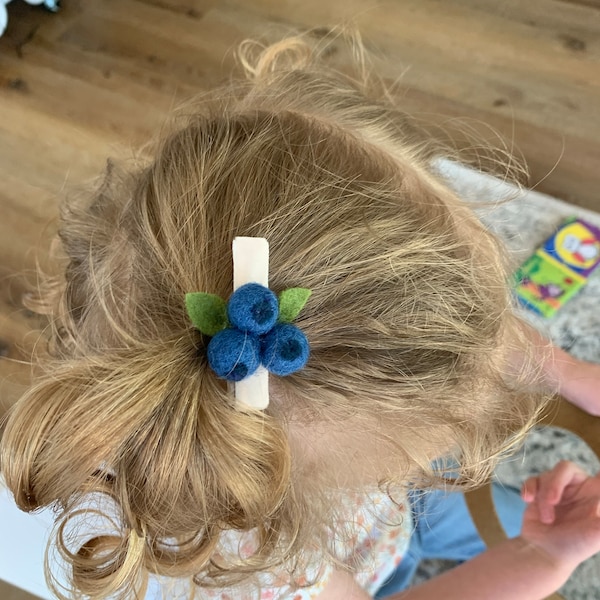 Wool Felt Blueberry - 2 Sets of Blueberry Mini Hair Clips of Your ...