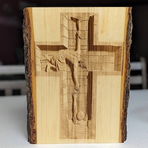 Digital Engraving File jesus Cross Well 3D Illusion File for - Etsy