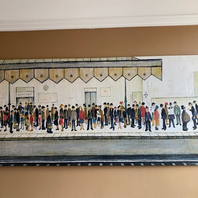 LS Lowry Train Station Vintage SINGLE Canvas Art Print Box Framed ...