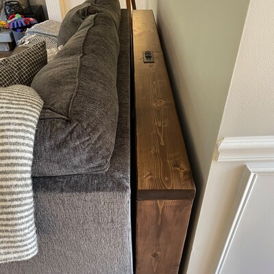 Customizable Narrow Wood Powered Console Table for Behind the Couch ...