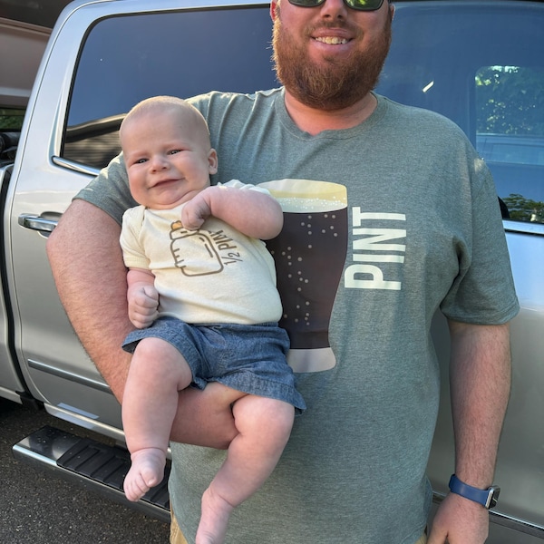 Pint Half Pint Matching Shirts Dad and Kiddo Dad Baby Matching Father's ...