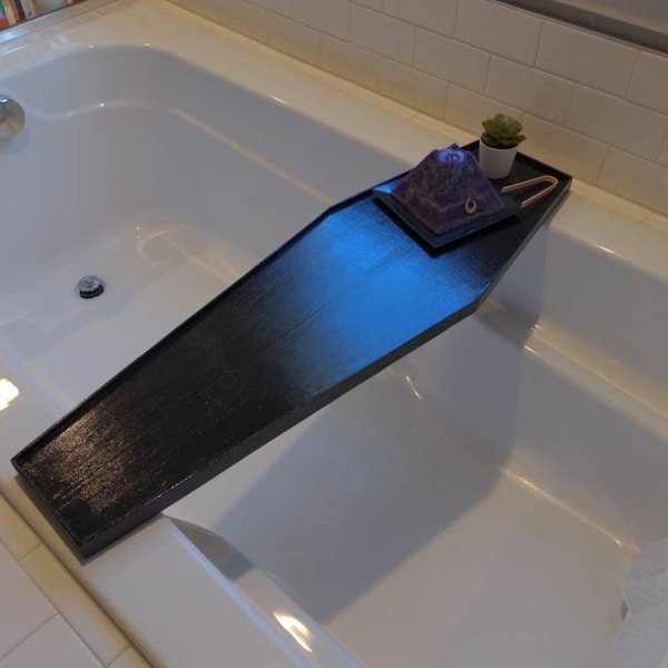 Coffin Shaped Bath Caddy With Edge-handmade - Etsy