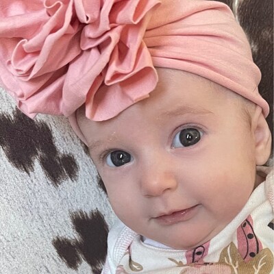 Baby Turban Hat, Baby Girl Turban, FLOWER Baby Turban,baby Stretchy Hat ...