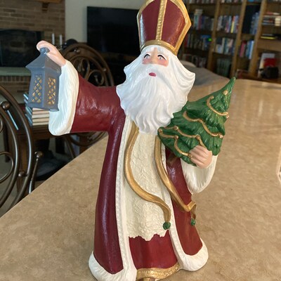 Ready to Paint Bisque Small Renaissance Santa With Woodland - Etsy