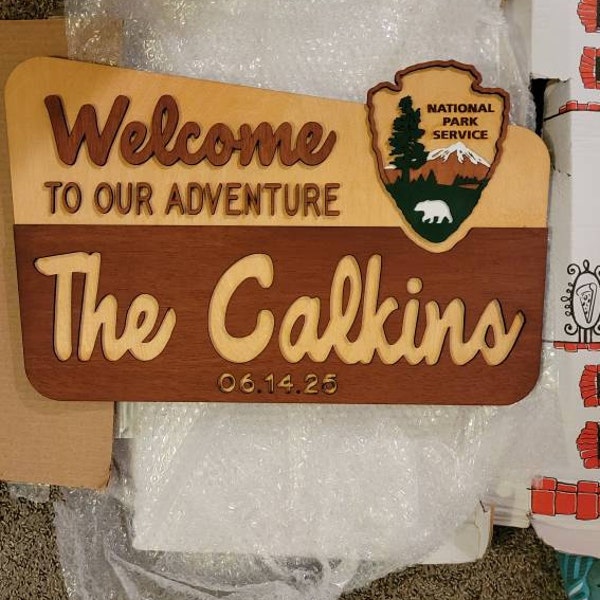 Custom National Park Sign, Wedding Sign, Camp Wedding, Hiker Gift ...