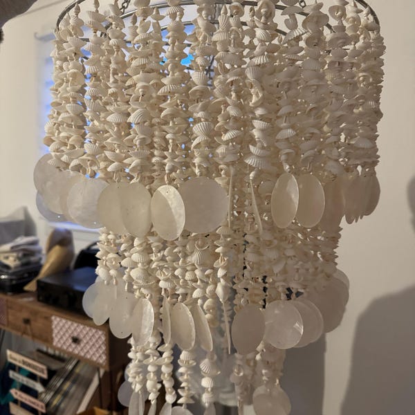 Shell Chandelier - Capiz Shell Craft - Shell Pendant Light Rounded ...