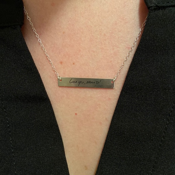 Handwritten Necklace • Handwritten Jewelry • Custom Handwriting ...