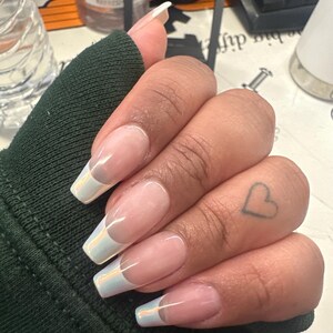 Handmade Pink Moonlight French Press on Nails French Nails Daily Nails ...