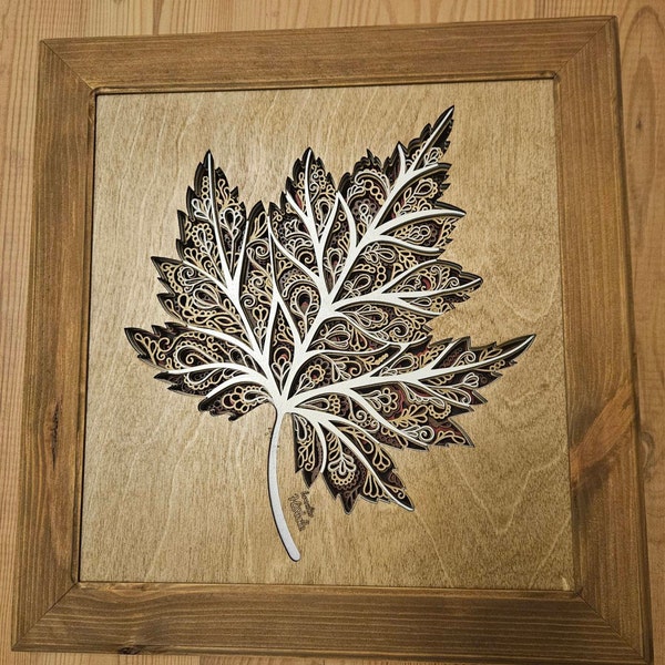 Maple Leaf – 3D Laser Cut Wall Art SVG | Intricate Botanical Leaf ...