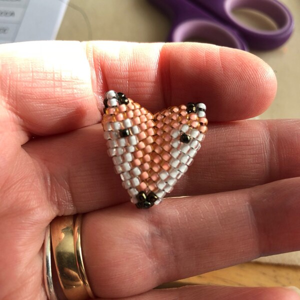 Fox Critter Bead, 3D Peyote Beaded Bead, Geometric Beading Pattern, 3D ...