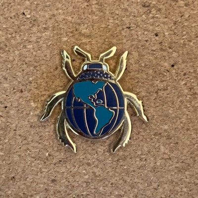 Travel Bug Globe Beetle Enamel Pin - Etsy