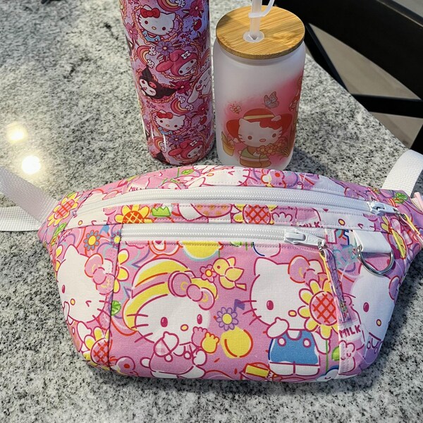 Sloth Themed Fanny Pack / Belt Bag With 3 Zippered Pockets. Great Gift ...