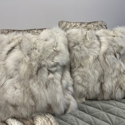 Luxury Real Blue Fox-half Skin Fox Fur Throw Blanket - Etsy