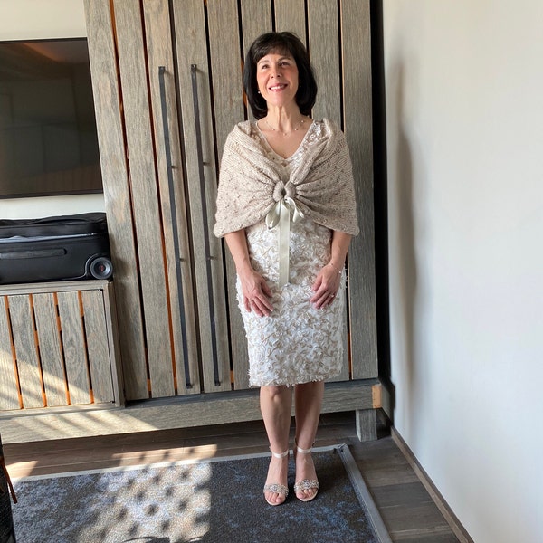 Bridal Shawl: Handknit Wedding Wrap With Wool Blend - Etsy