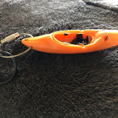 Whitewater Kayak Keychain 5 Colors Flexible Plastic PVC With Stainless ...