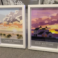 Old Neptune on the Beach at Sunset, Whitstable, Kent. A4, A3, A2, A1 ...