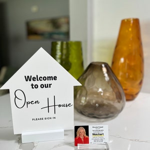 Welcome to Your New Home Display for Business Cards Open House Realtor ...