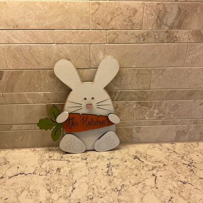 One Day Ship Personalized Family Bunny Easter Decor-farmhouse Easter ...