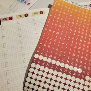Tiny Ombre Date Dot Planner Stickers, Colorful Mini Dot Calendar ...