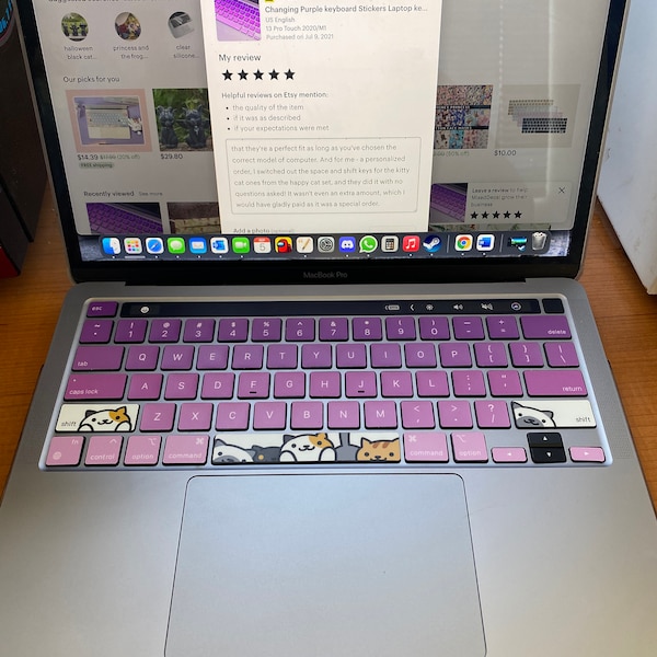 Changing Purple Keyboard Stickers Laptop Keyboard Cover Vinyl MacBook ...