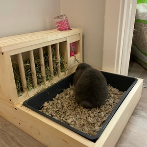 Rabbit Hay Feeder 3 in 1 Hay & Food Bowls With Litter Tray | Etsy