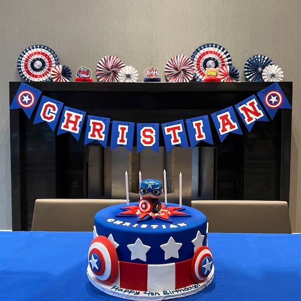 Personalized Captain America Banner Captain America Birthday Banner ...