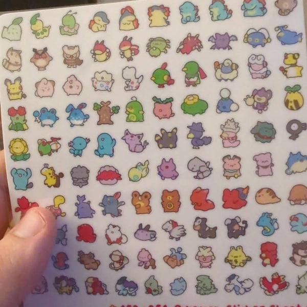 Poké Gen 2 152-251 Vinyl Sticker Sheet | 100 Mini Stickers! - Etsy