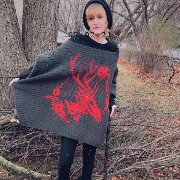 Ravenous Wendigo Poncho Crochet Pattern: Spooky Halloween Gothic (PDF ...