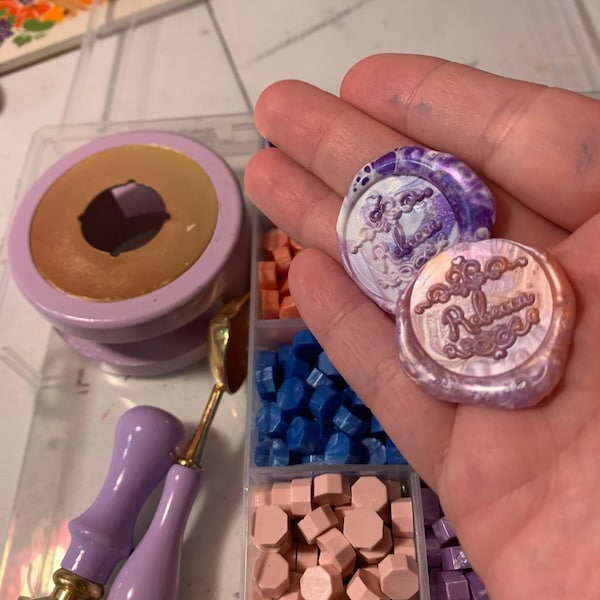 Custom Wax Seal Stamp Kit, 1200pcs Waxbeads Included, Personalised ...