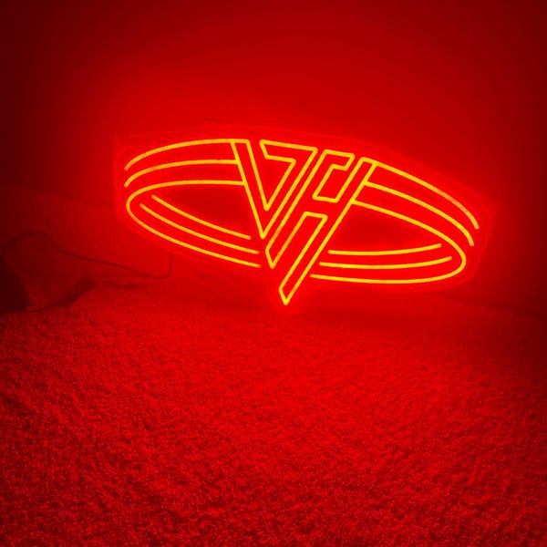 Red Color Van Halen Neon Sign, VAN HALEN Led Sign, Music Studio Decor ...