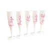 100 X Transparent Pink Plastic Prosecco Flutes 175ml Champagne Glasses ...