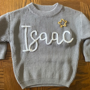Personalized Hand Embroidered Baby Boy and Toddler Boy Sweaters // Baby ...