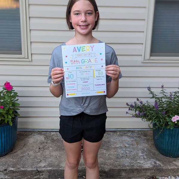 Editable First & Last Day School Sign | Canva Template | Back to School ...