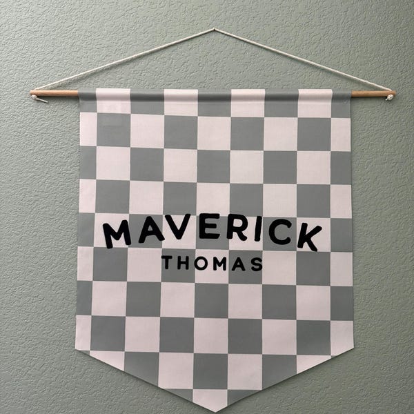 Custom Colorful Name Banner | Custom Pennant | Personalized Name Wall ...