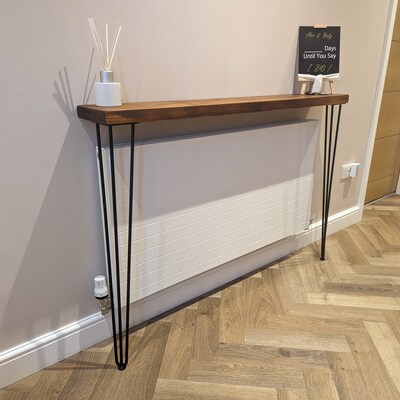 Rustic Console Table With Hairpin Legs, Rustic Hallway Table, Entryway ...