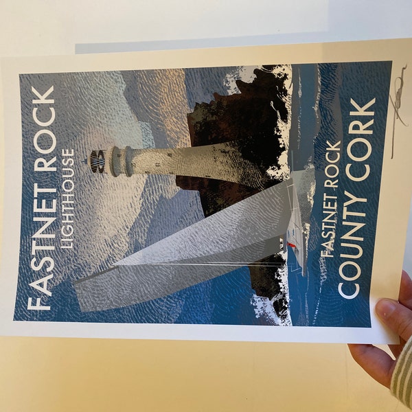 Signed Print of Fastnet Rock Lighthouse - Irish Lighthouses - Poster - Etsy