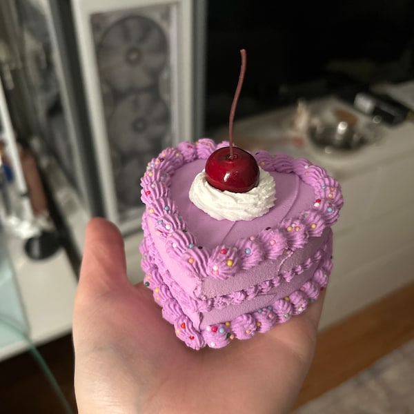 Fake Cake - Mini Heart-shaped Cake Box With Sprinkles - Etsy