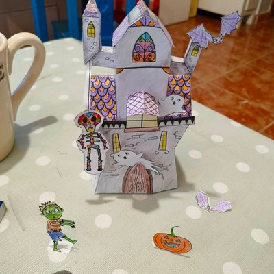 Haunted House Paper Craft Activity, Instant Download, Halloween ...