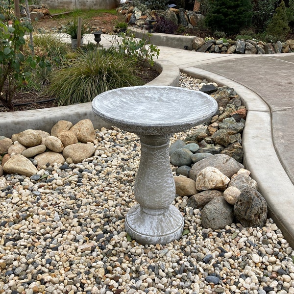 Solid Rock Stoneworks Oval Birdbath- 24in Tall - Etsy