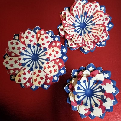 Patriotic Mini Paper Flower Bundle Digital File PNG SVG Paper Flower ...