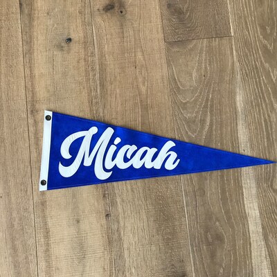 Large Single Word Custom Suede and Leather Pennant Flag Banner ...