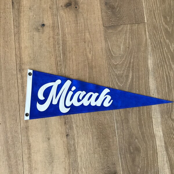 Large Single Word Custom Suede and Leather Pennant Flag Banner ...