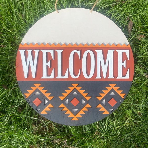 Welcome Southwest Pattern Sign, Digital Download, SVG Laser Cut File ...