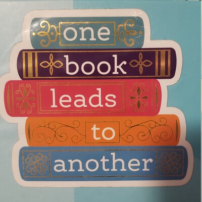 One Book Leads to Another Sticker Stack of Books Bookish Decal for Book ...