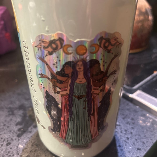 Hecate Triple Goddess Holographic Sticker, Witchy Triple Goddess ...