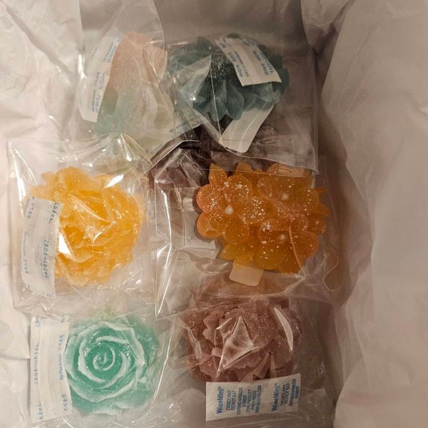 Edible Crystal Candy Flower Bouquet: Kohakutou Vegan Jelly Candies ...