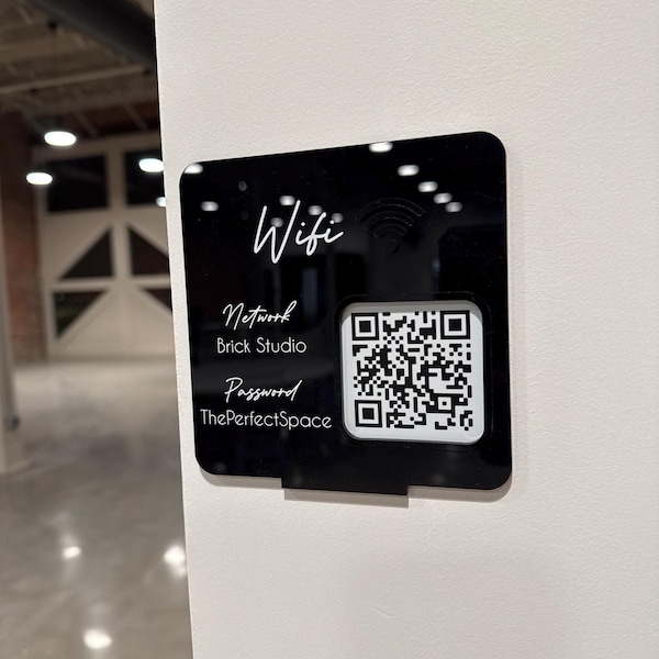 Wifi QR Code With Base - Wifi Sign - Scan for Wifi - Custom 5"x5" Wifi ...