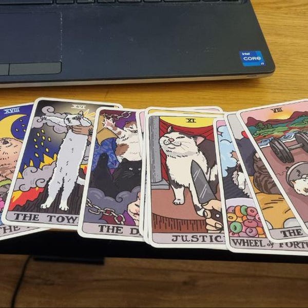 The Original Sad Cat Meme the Moon Tarot Shirt, Tarot Card Shirt ...