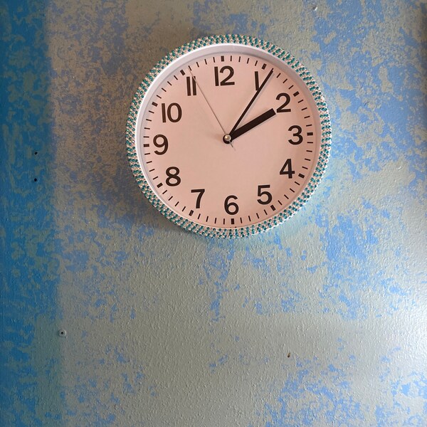 Bling Rhinestone Embellished 9” Clock - Etsy